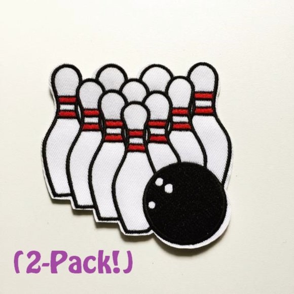 Accessories | 2pack Bowling Pins Ball Patches Iron On Badges | Poshmark